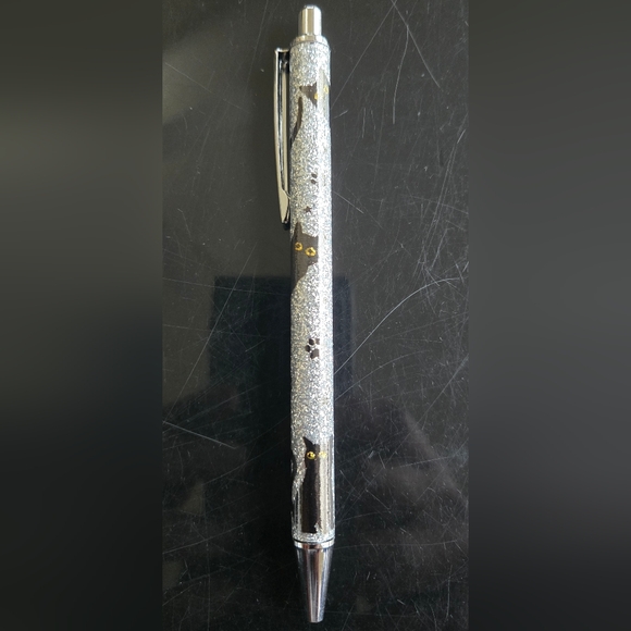Office | Silver Glitter Cat Pen | Poshmark